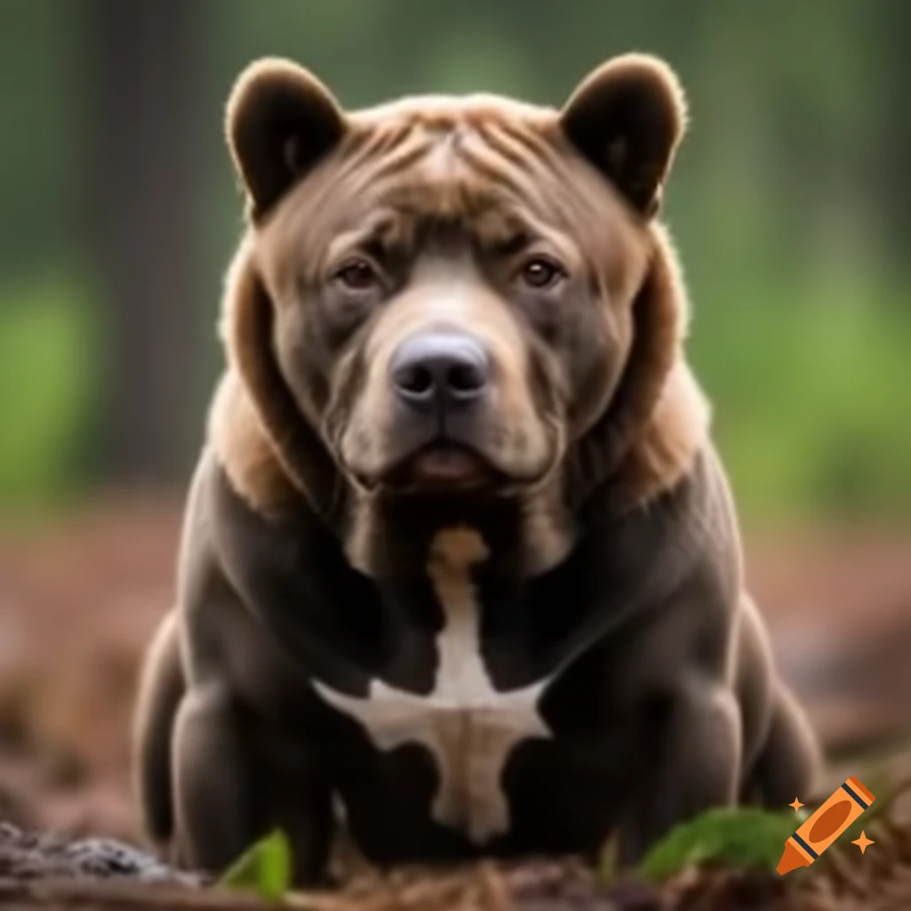 Grizzly bear and pit bull dog mixed breed rapper on Craiyon