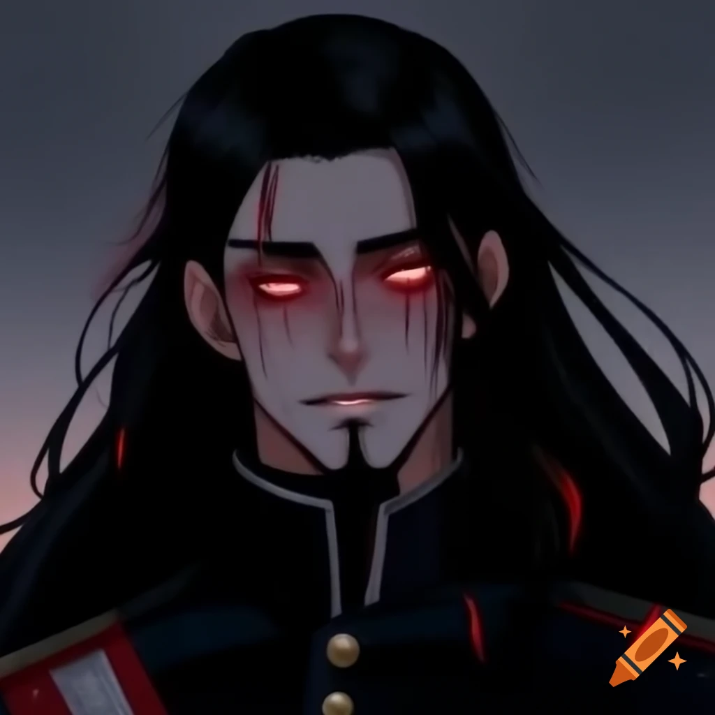 SAS soldier in black uniform with unique features including long hair ...