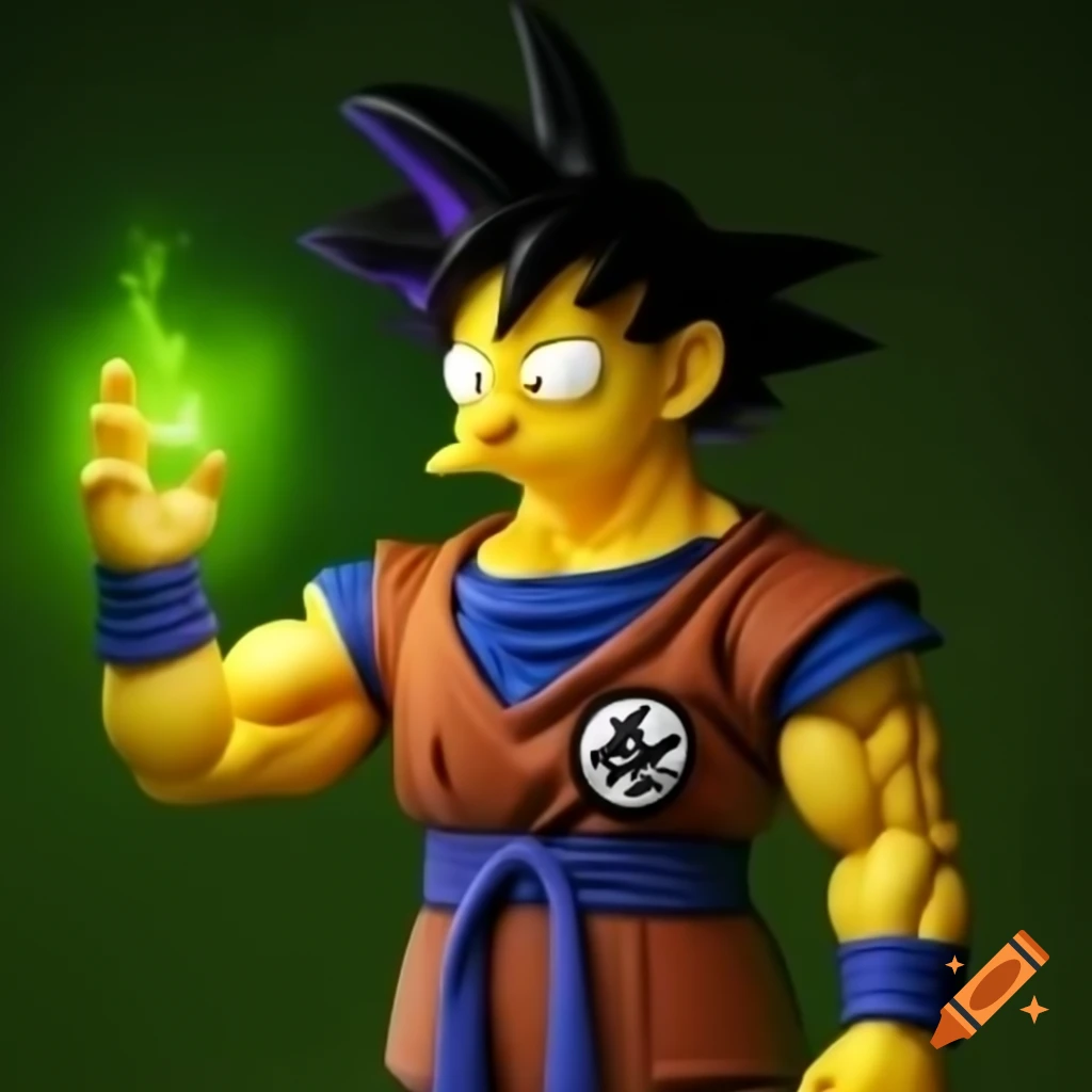 Future Gohan in The Simpsons style, depicted as a lone warrior with one ...