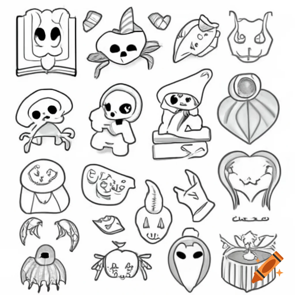 Spooky cute Halloween coloring pages with skulls, bats, and girly ...