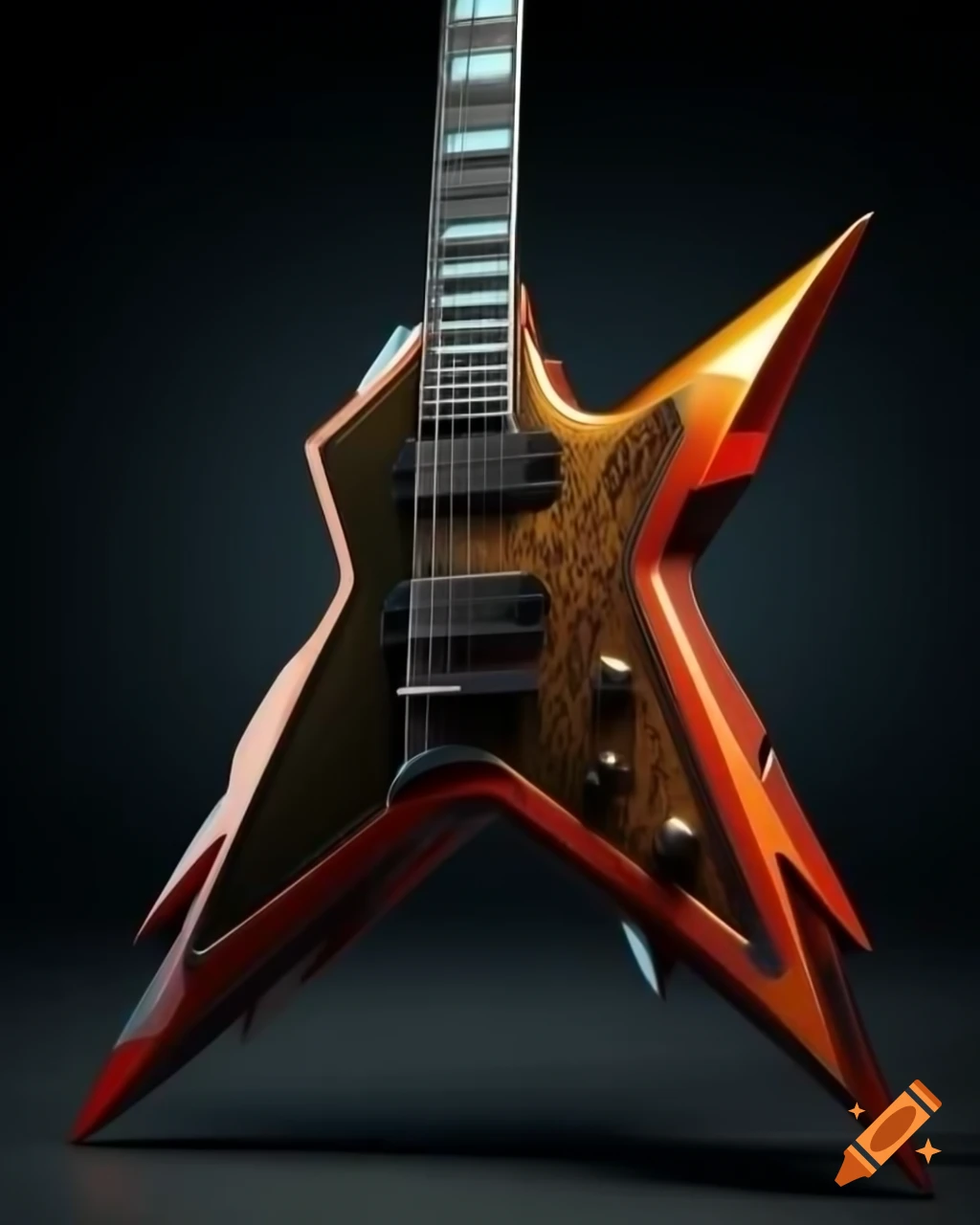 Futuristic ultra-realistic electric guitar design, highly detailed on ...