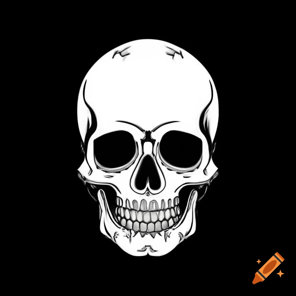 Vector illustration of a skull on Craiyon
