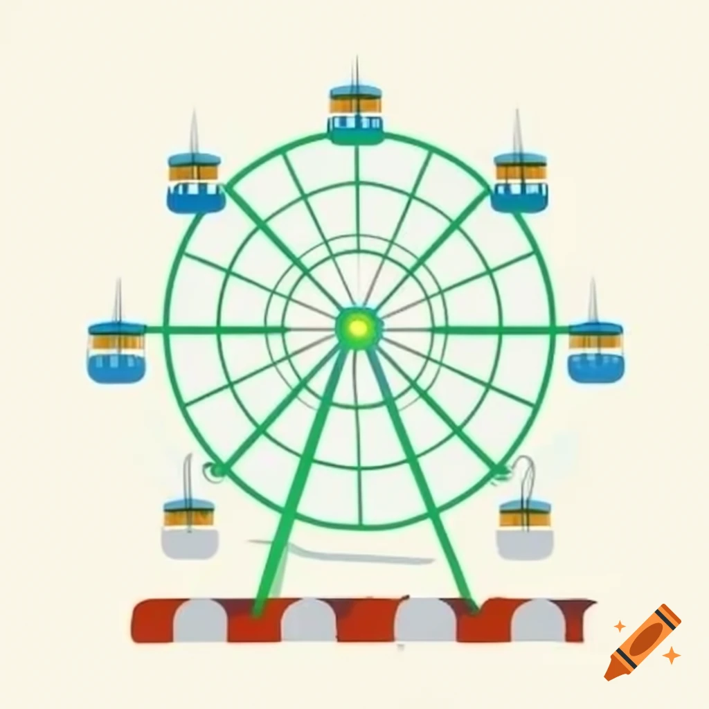 Queue of people waiting to ride a ferris wheel on Craiyon