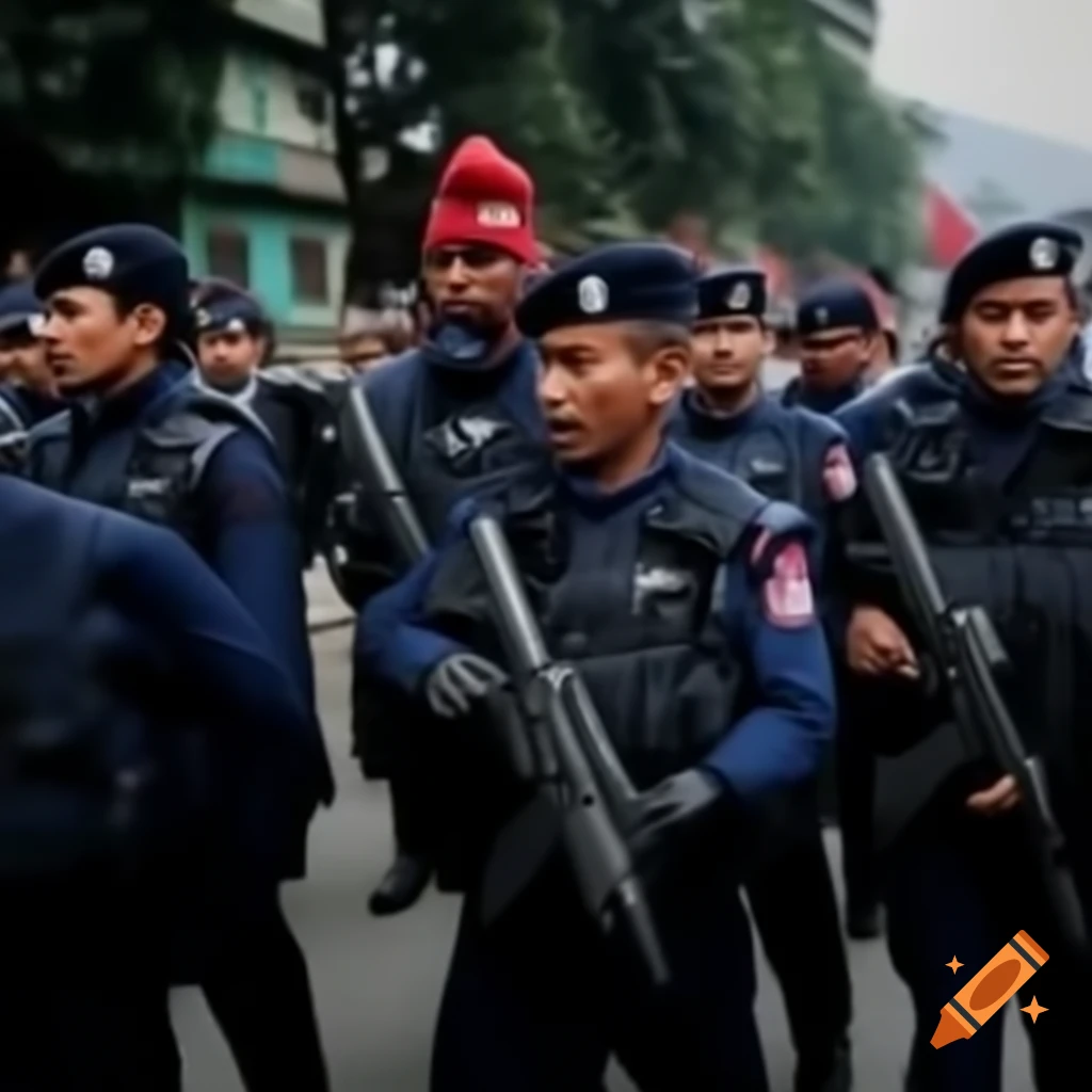 Nepal police officers in uniform on Craiyon