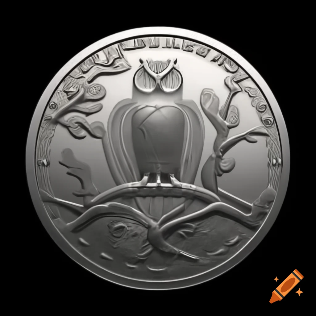 Legendary silver token featuring an owl from Eldoria, symbolizing ...
