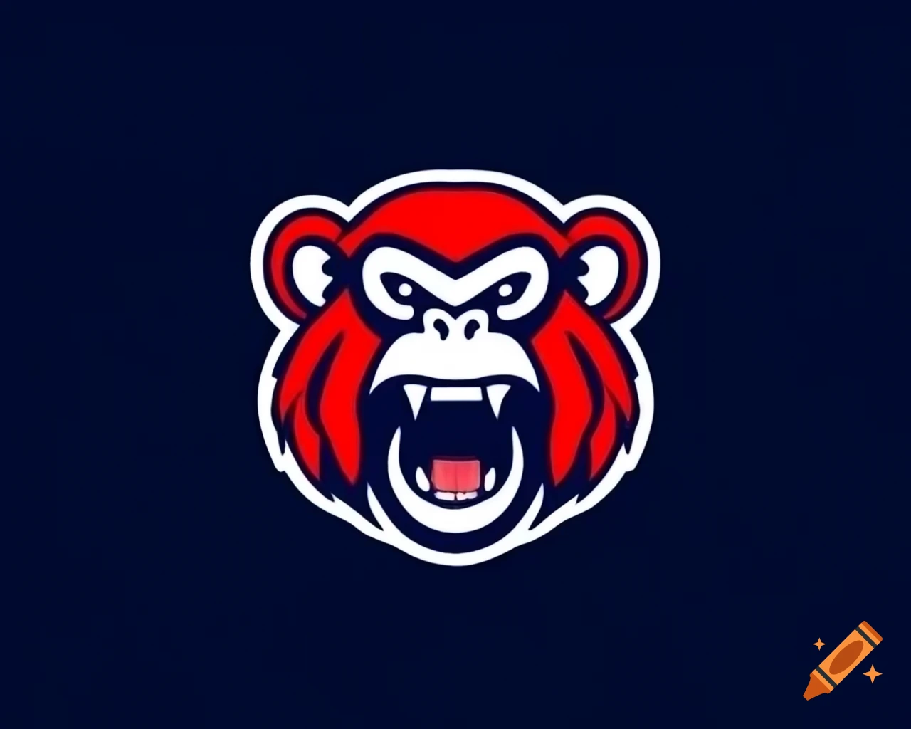 NBA basketball team logo featuring angry monkey face on Craiyon
