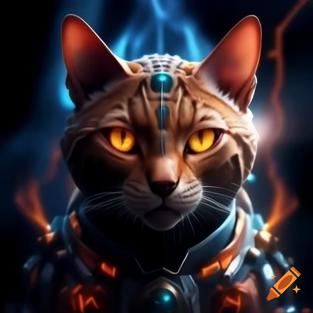 Futuristic feline creature 'Phynx' symbolizing transformation and ...