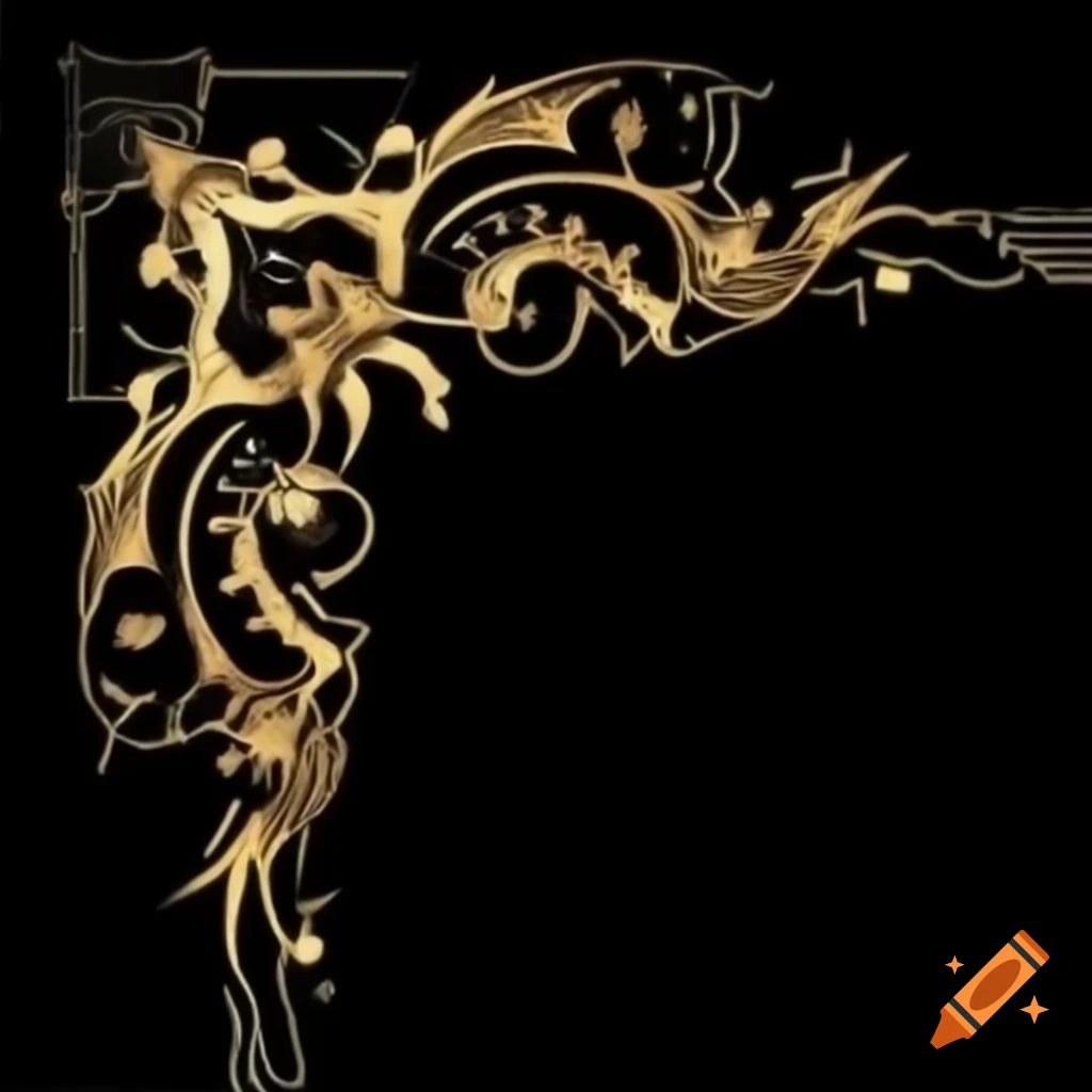 Steampunk intricate filigree corner border for YouTube thumbnail with ...