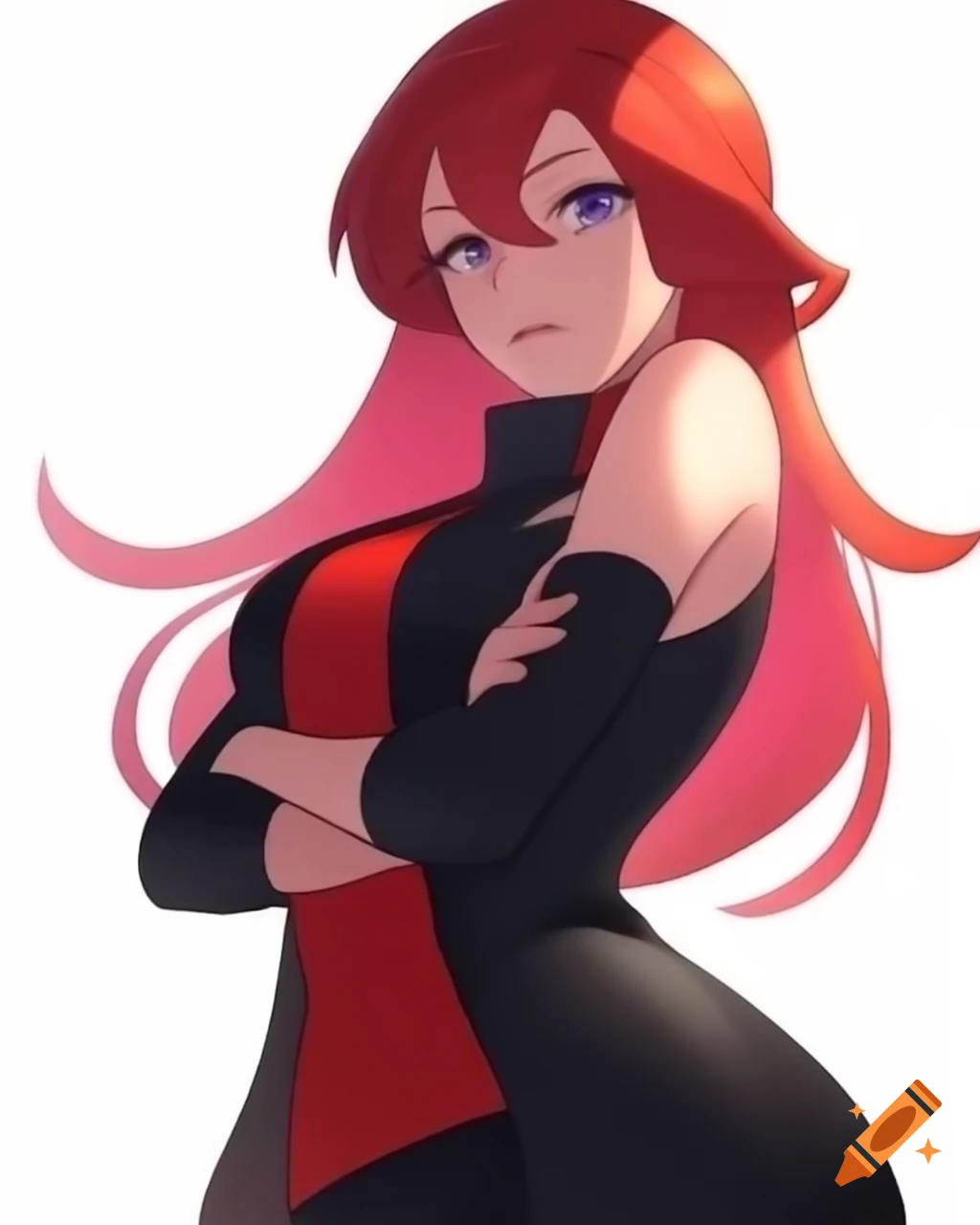 Flannery, Pokémon Gym Leader, in confident stance with black and red ...