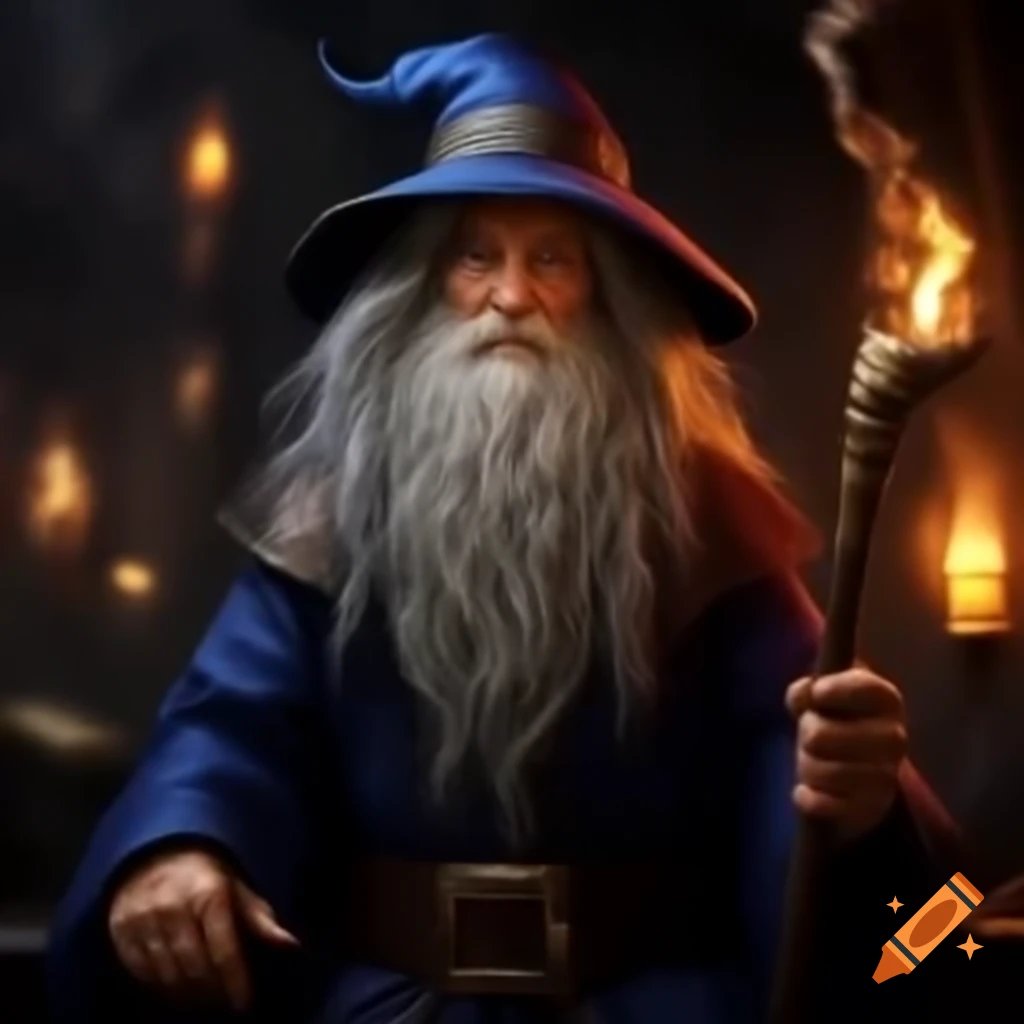 Mysterious wizard casting spells on Craiyon