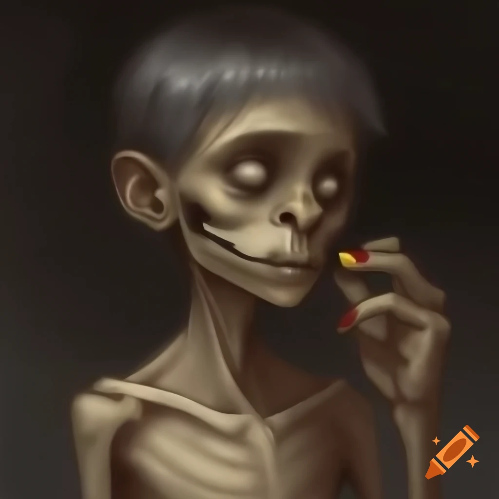 Character with rough sketchy features and crooked body on Craiyon