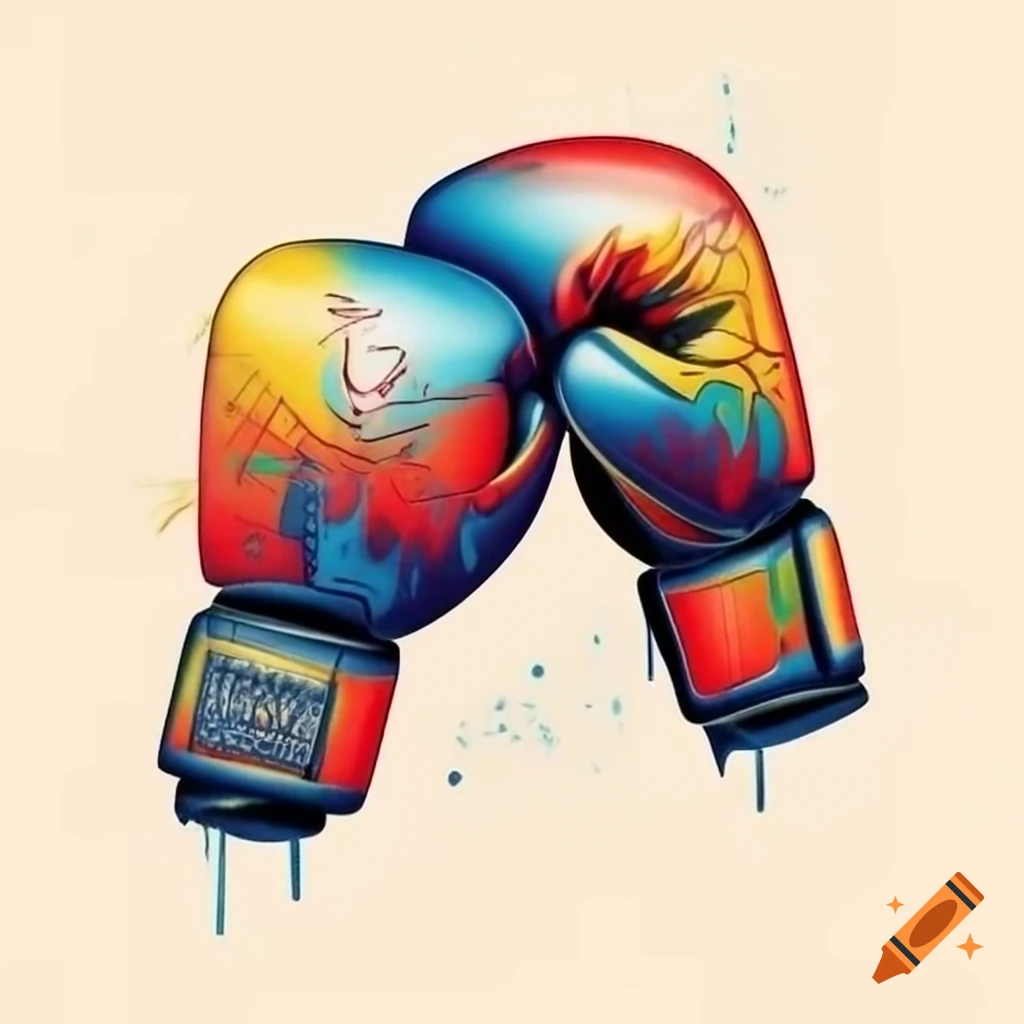 Graffiti artwork featuring boxing gloves on Craiyon