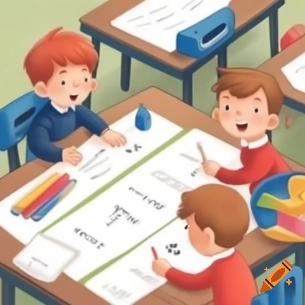 Children learning math in an early childhood education classroom on Craiyon