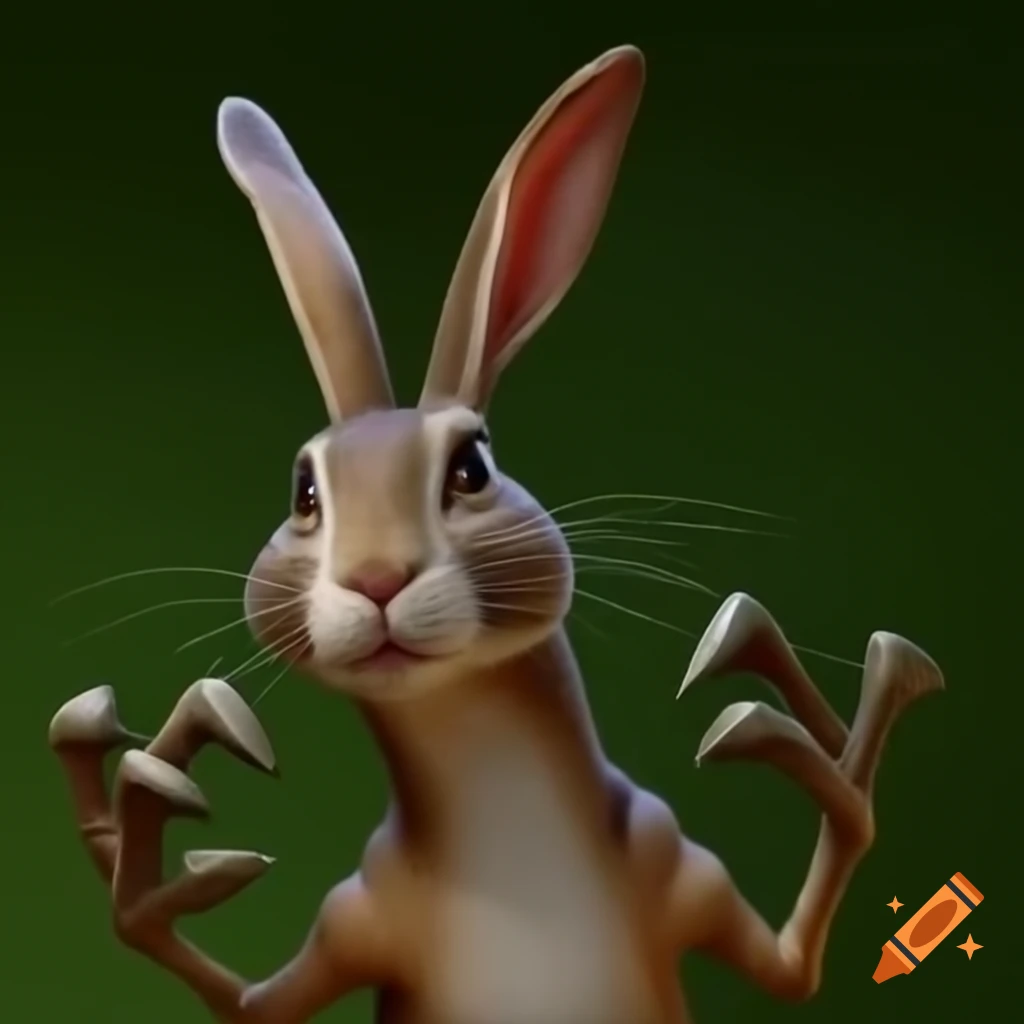 Rabbit with T-Rex arms in a whimsical design on Craiyon
