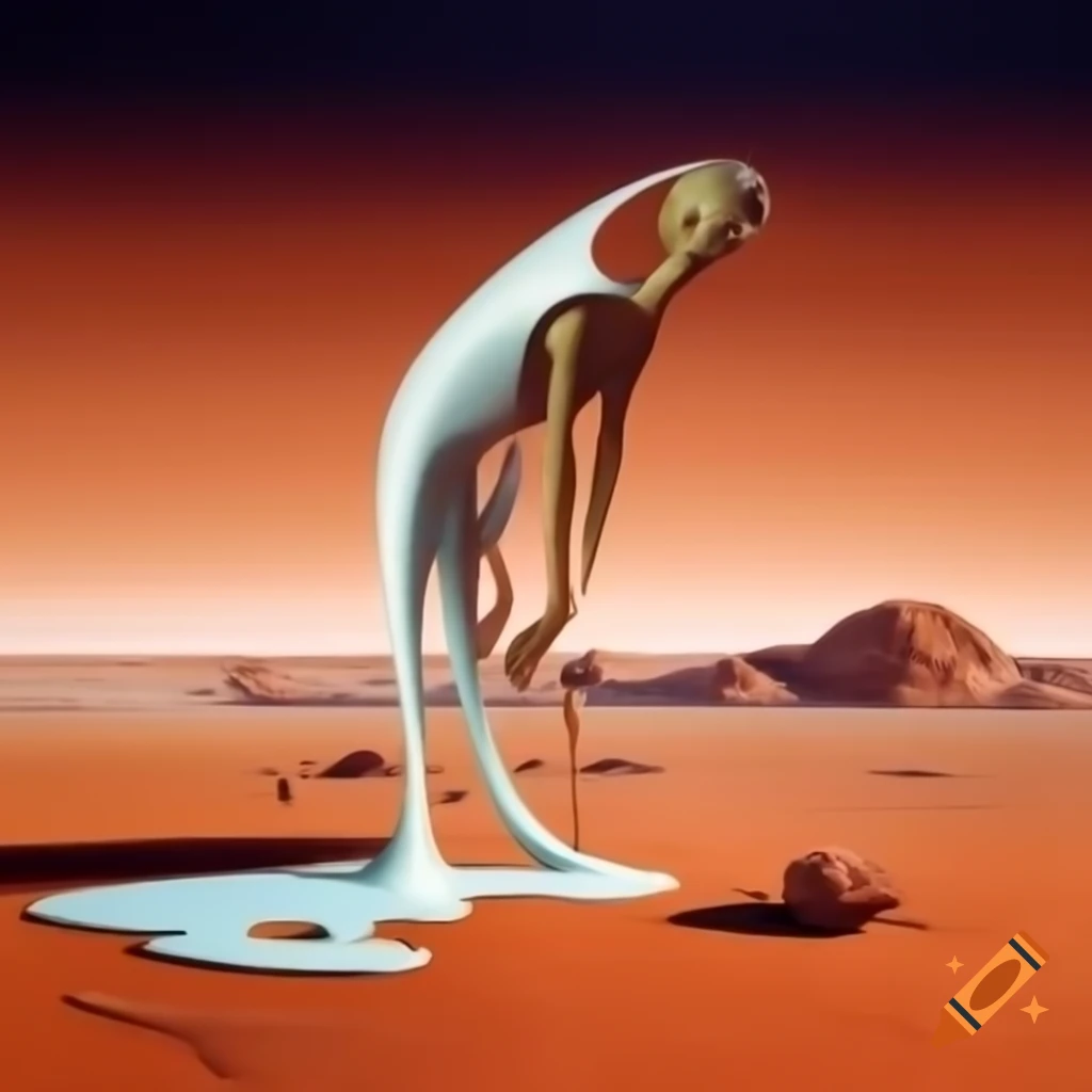 Surreal painting of beautiful alien women from mars in dali's melting ...