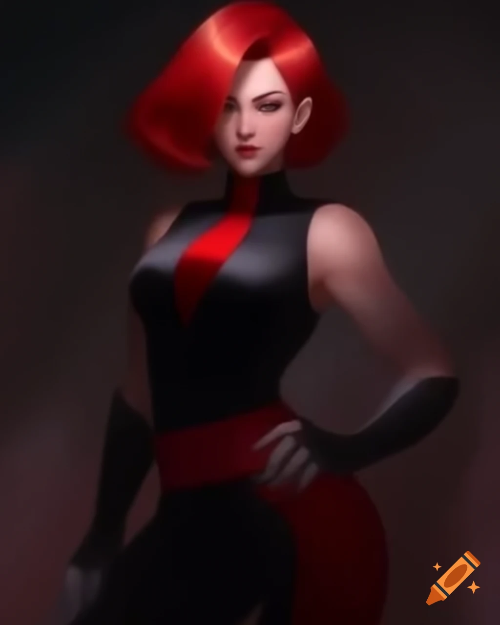 Realistic portrayal of flannery, pokémon gym leader, in confident pose ...