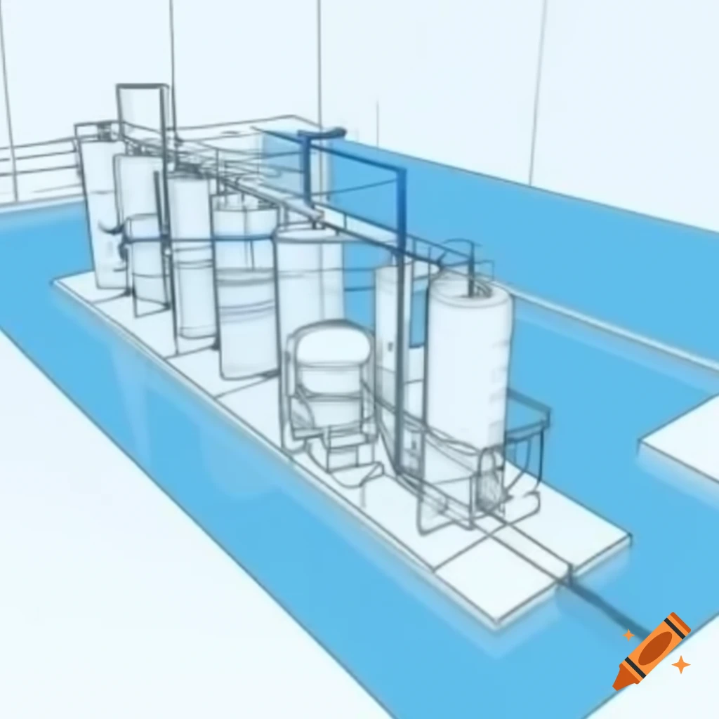 Schematic diagram of a building water system on Craiyon