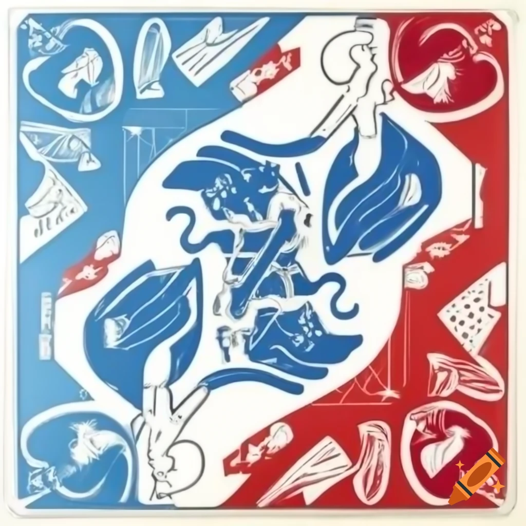 Retro postal card design featuring flying angels and gargoyles in blue ...