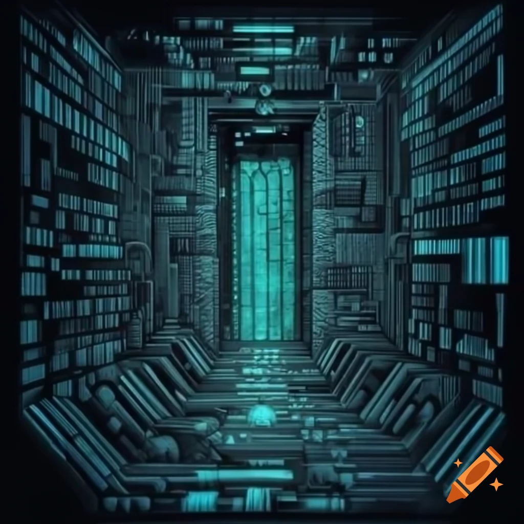 Complex matrix of universal codes showing intricate relationships on Craiyon