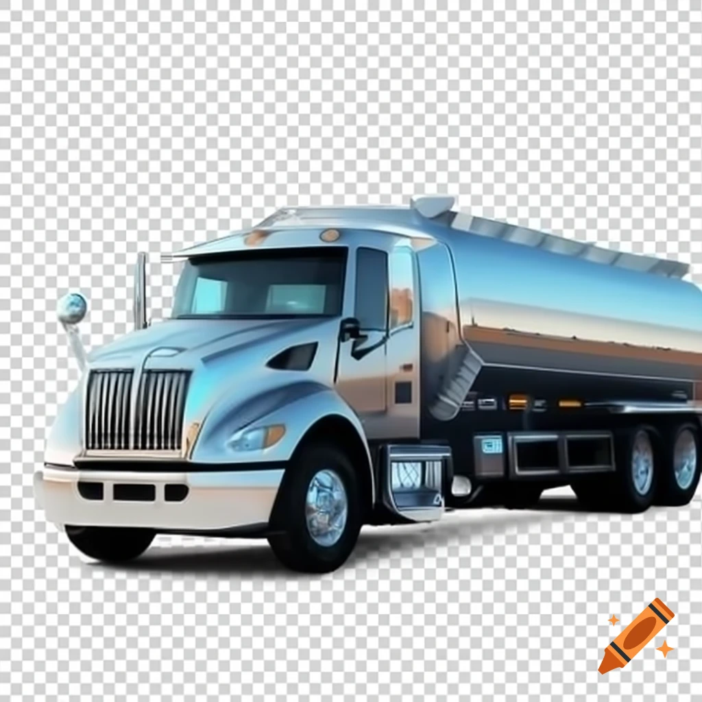 Sleek modern fuel tanker truck animated on transparent 4K backdrop on ...