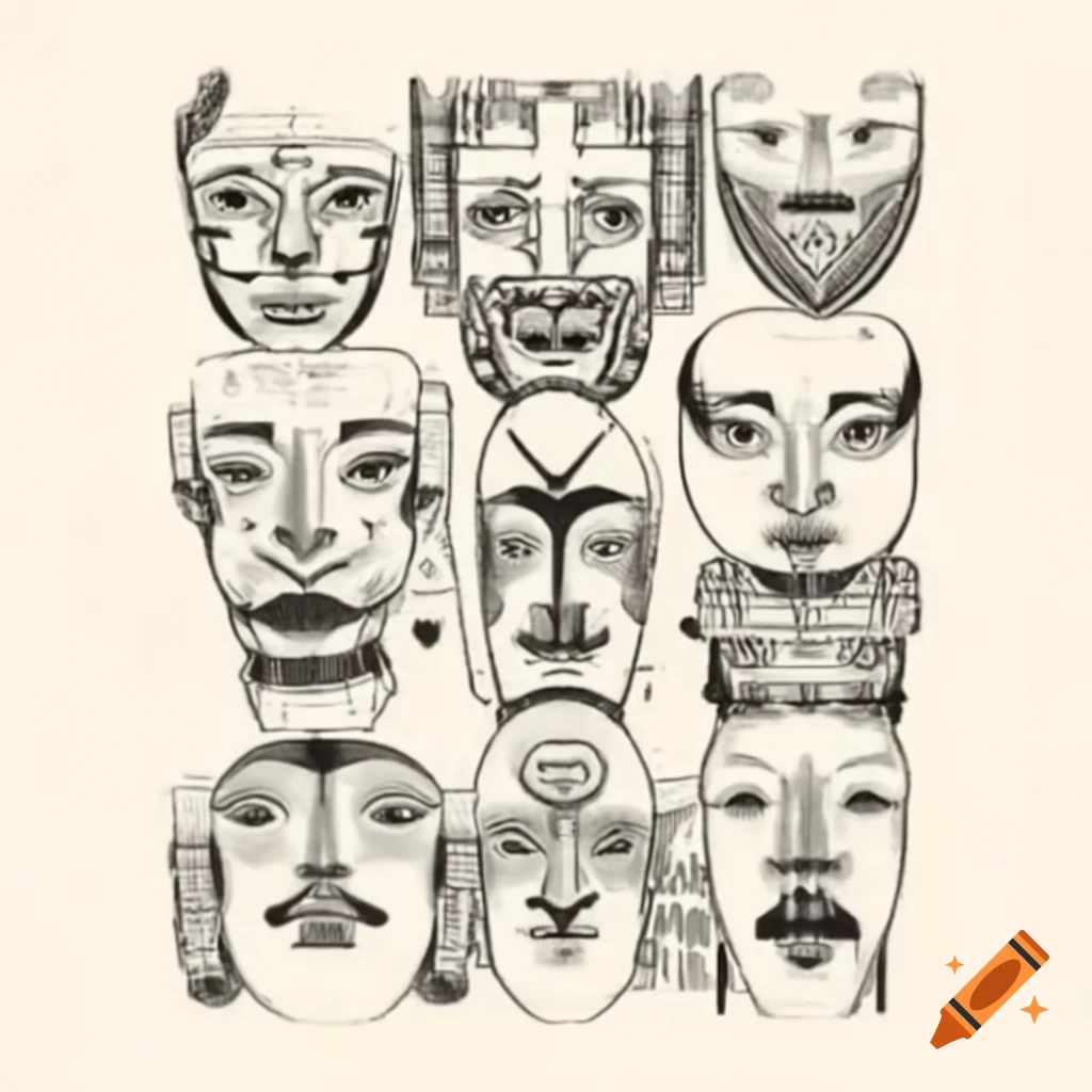 Gallery of diverse human face drawings showcasing various artistic ...