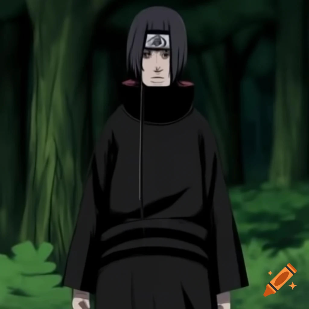 Young ninja with black hair in Kusa forest, inspired by Naruto on Craiyon