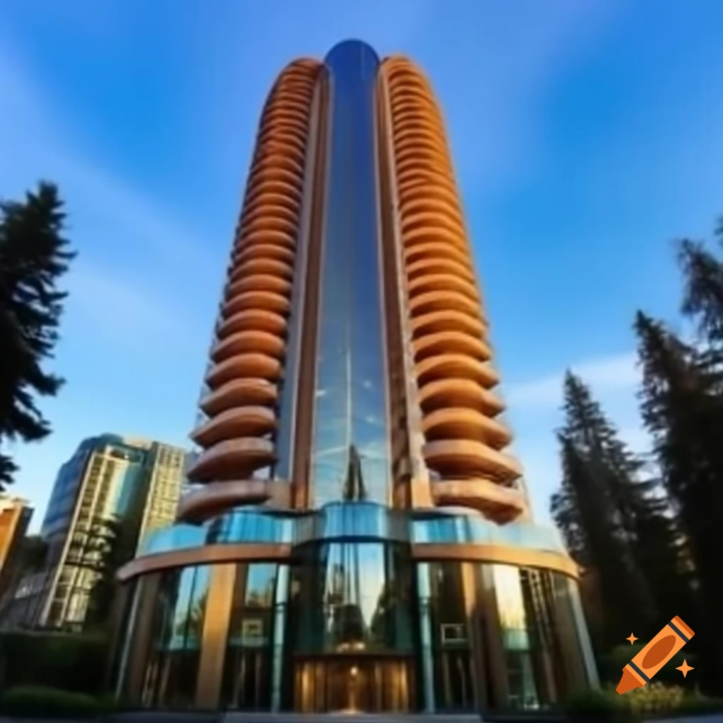 Luxurious round skyscraper resort hotels in vancouver surrounded by ...