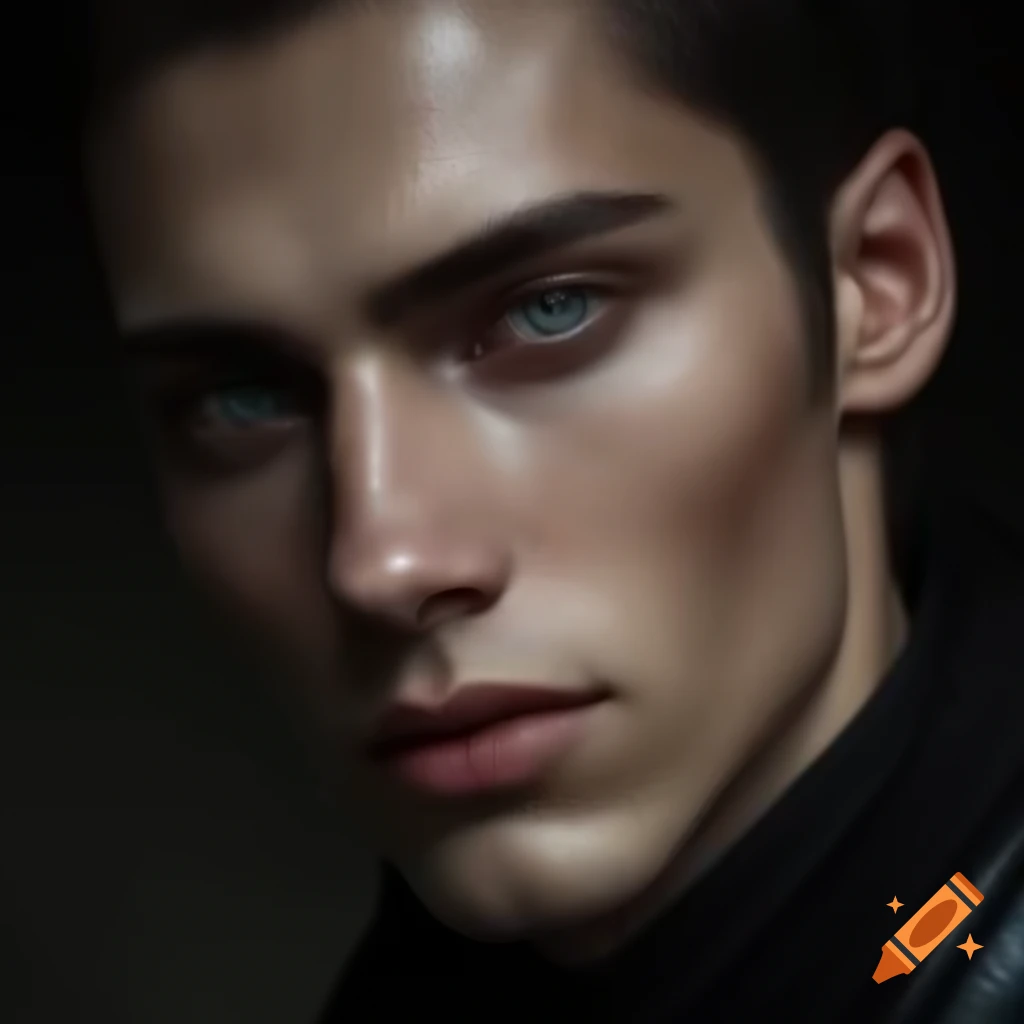 Portrait of a young male RPG ranger with realistic skin texture and ...