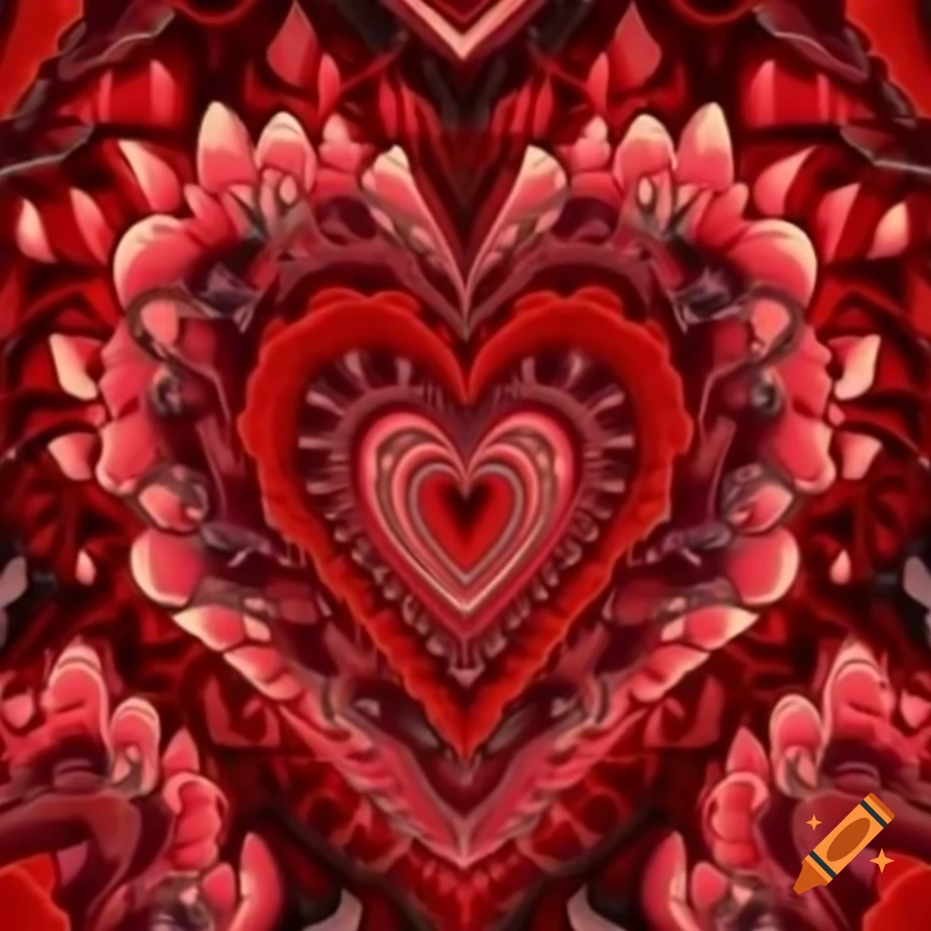 Intricate heart patterns design on Craiyon