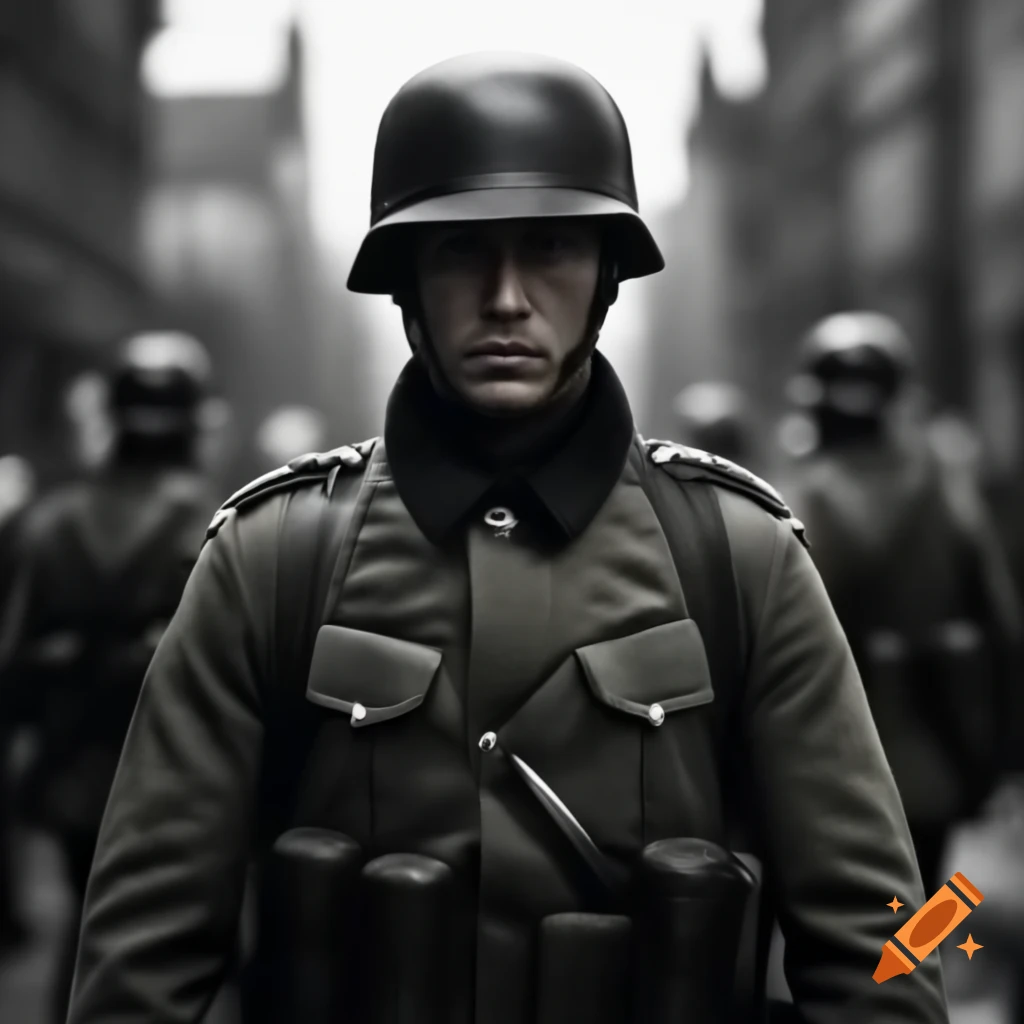 German infantry soldier in streets of germany during world war ii ...