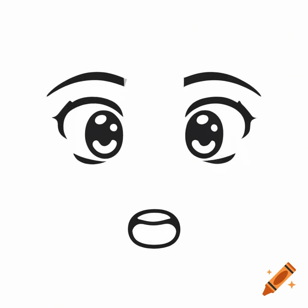 Anime face design for Roblox character customization on Craiyon