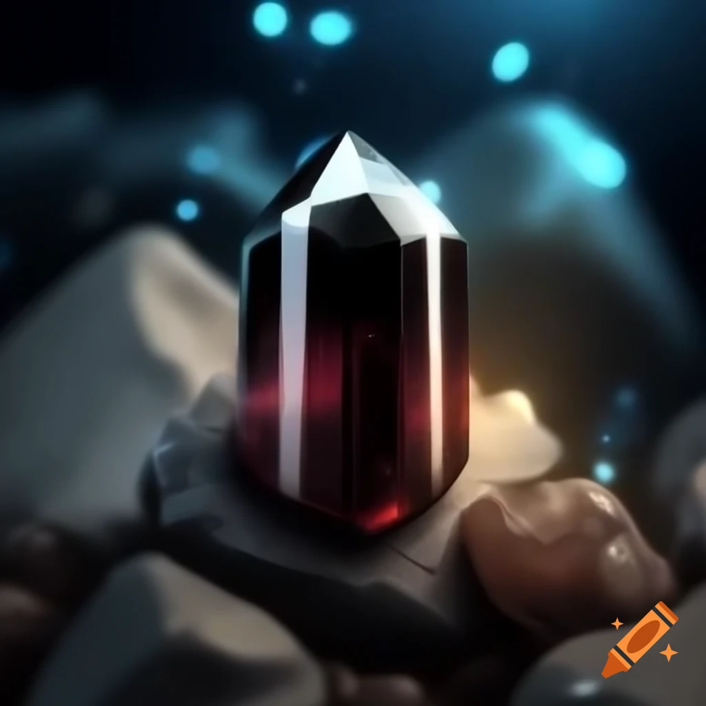 Black onyx gemstone with white stripes and magical aura, freshly mined ...