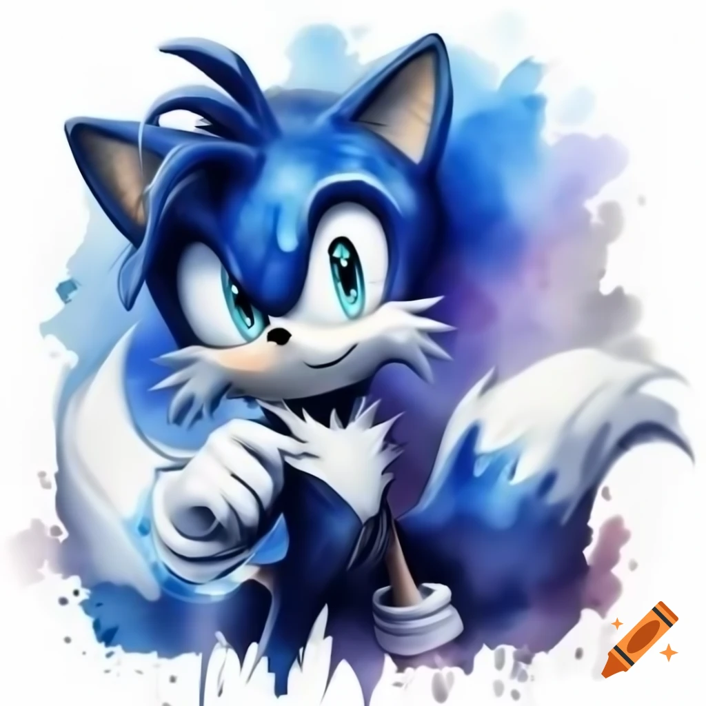 Black female fox with blue eyes and four tails, inspired by sonic the ...