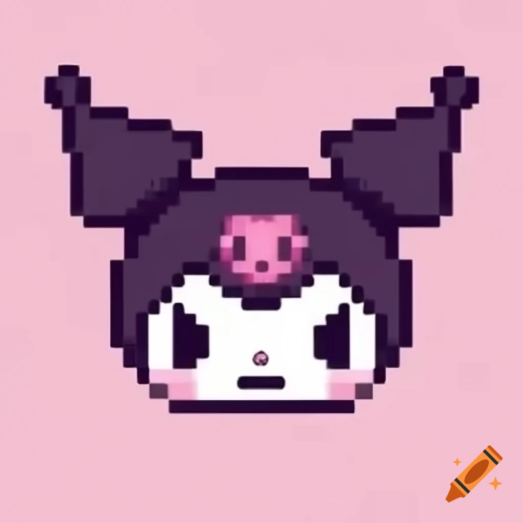 Kuromi from sanrio in pixel art style on Craiyon