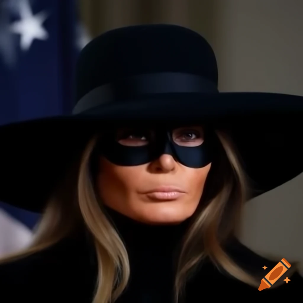 Melania trump wearing a hat inspired by the mask movie on Craiyon