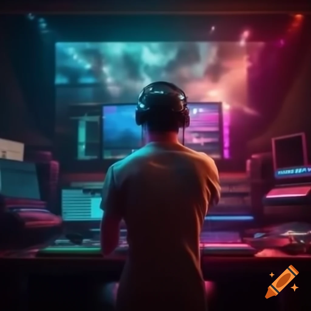 Intense hardstyle track with heavy beats and vibrant synths on Craiyon