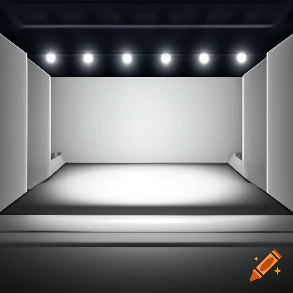 Proscenium arch stage with equine masks on poles on Craiyon