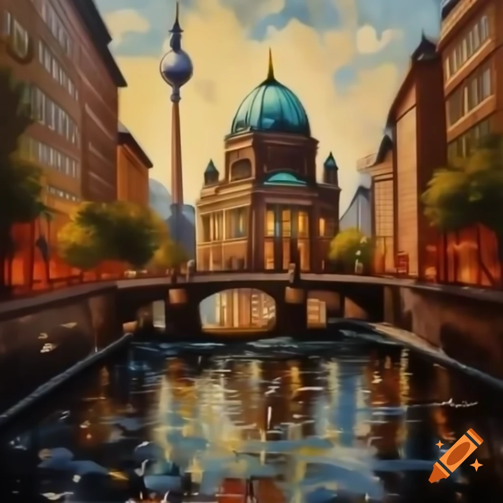 Cityscape of Berlin highlighting its iconic architecture on Craiyon