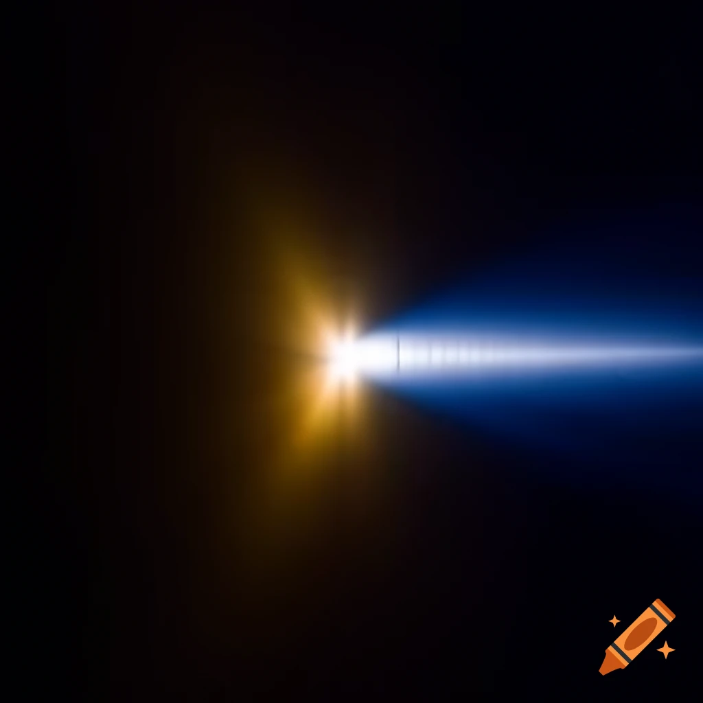 Single beam of light on Craiyon