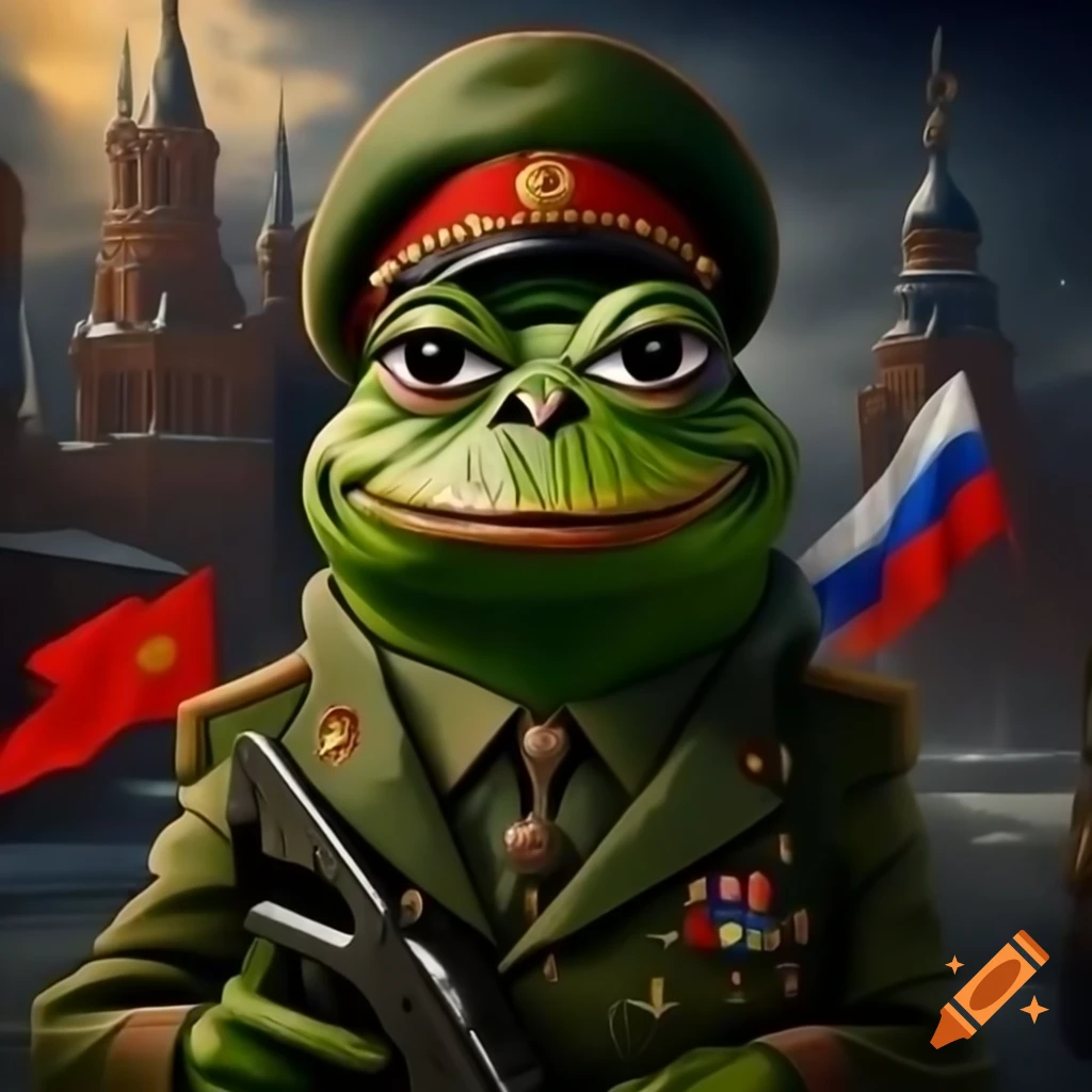 Digital painting of pepe the frog as a russian general in military ...