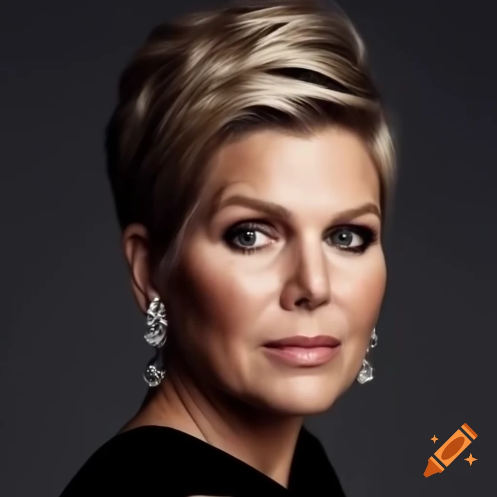 Queen Maxima showcases a chic pixie cut makeover on Craiyon