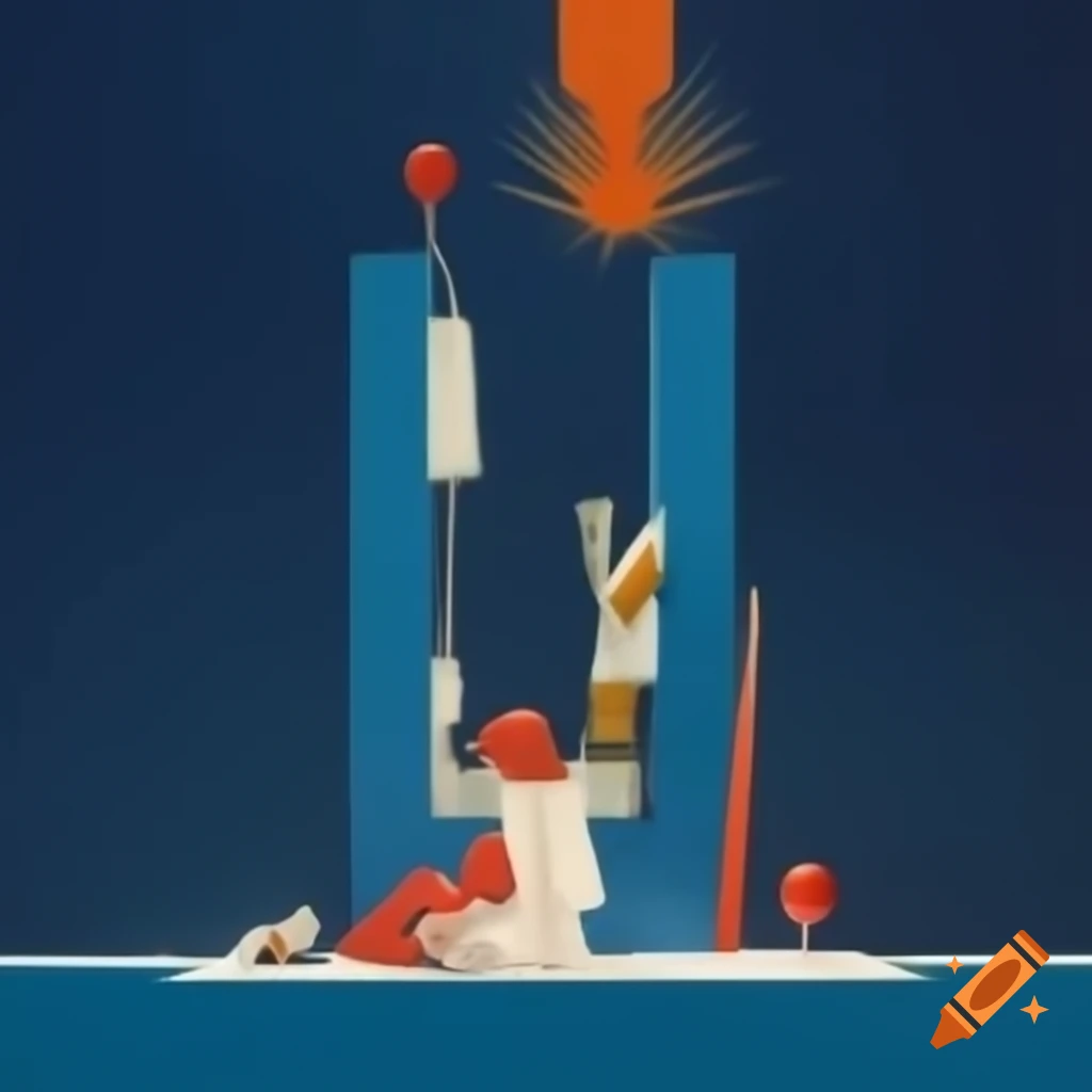 Surrealist minimal scene with strange forms and fog on Craiyon