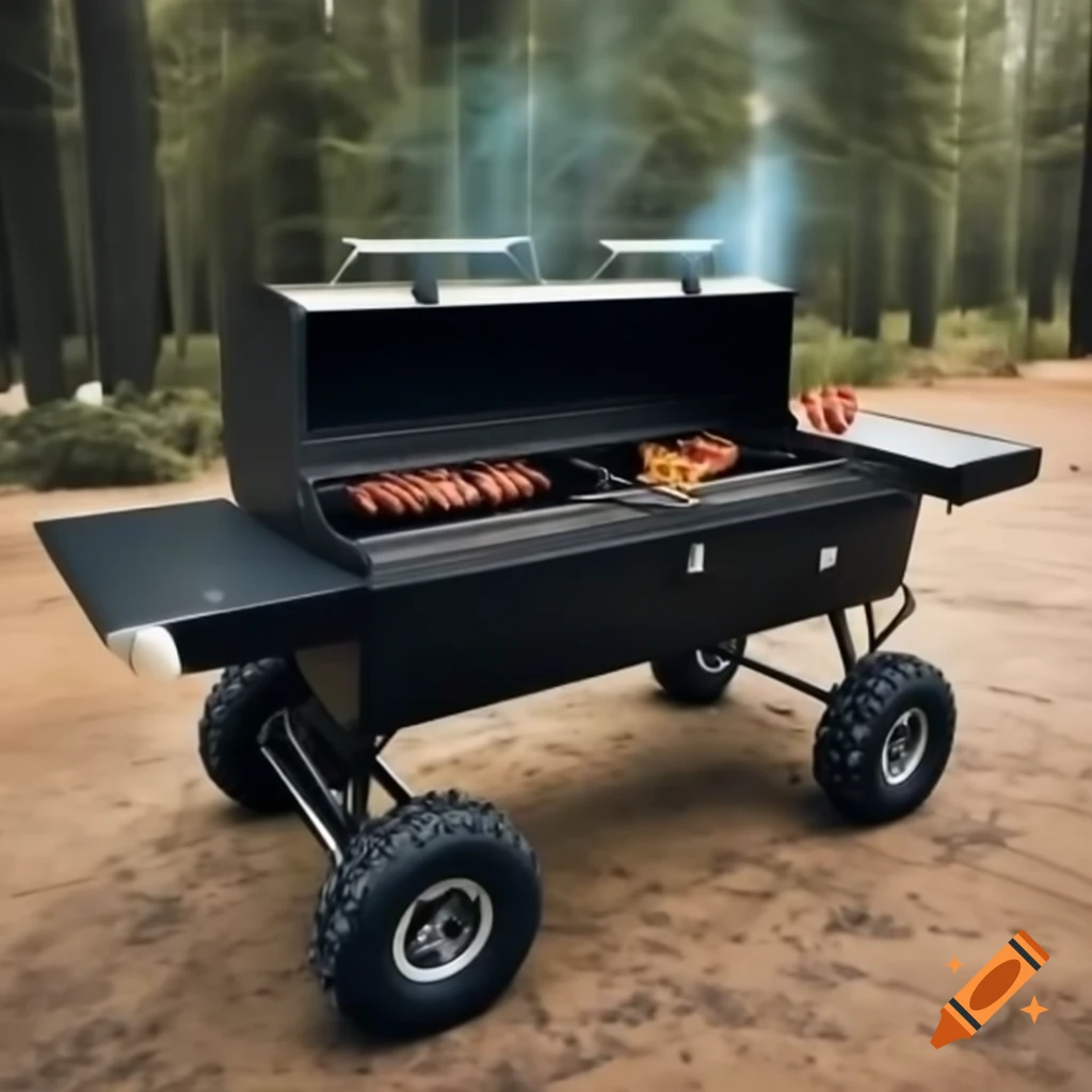 Barbecue in the forest at the end of winter with a 4x4 vehicle on Craiyon