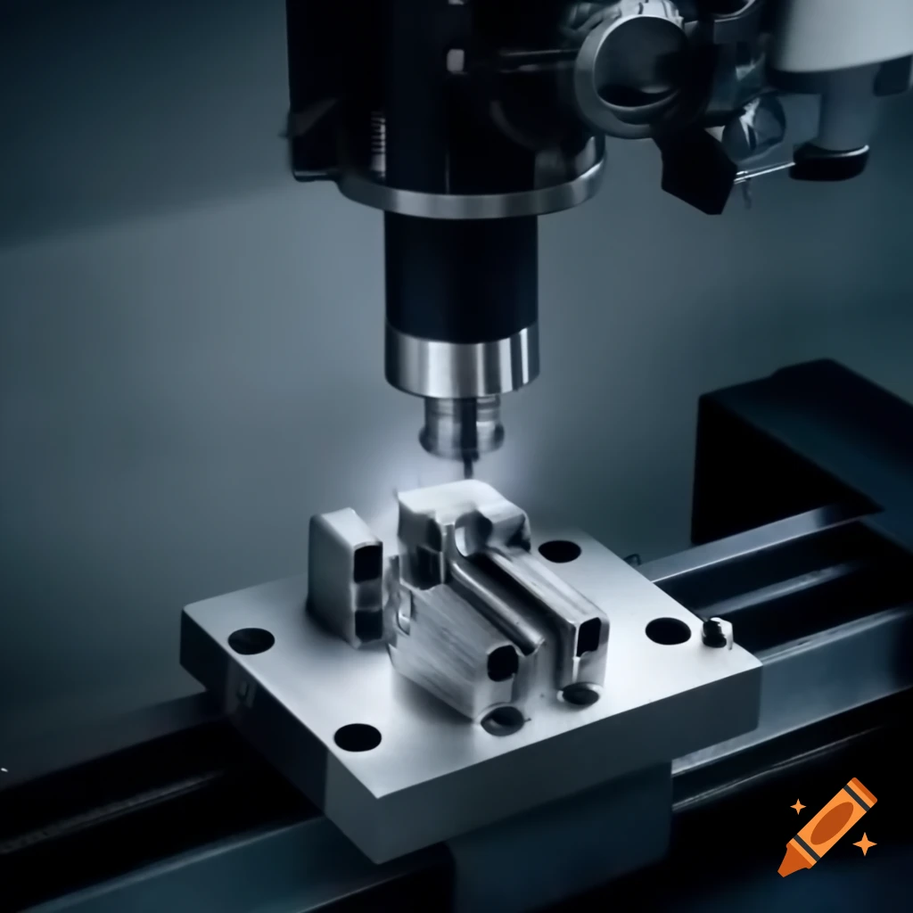 Cnc machined part on 3-axis mill machine with swarf separation on Craiyon