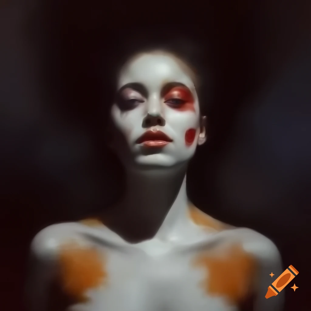 Dramatic full body portrait in oil paint with hazy subject emerging ...