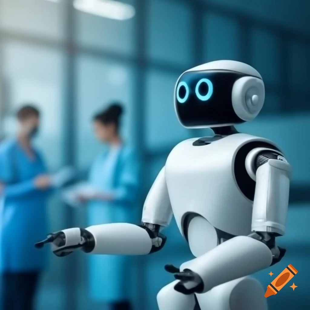 Social robot designed for healthcare applications on Craiyon