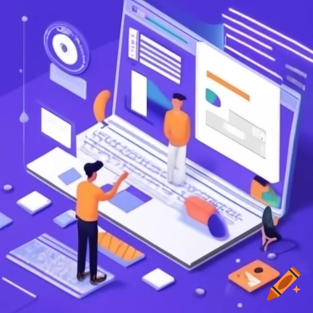 Graphics showcasing user experience in elearning on Craiyon