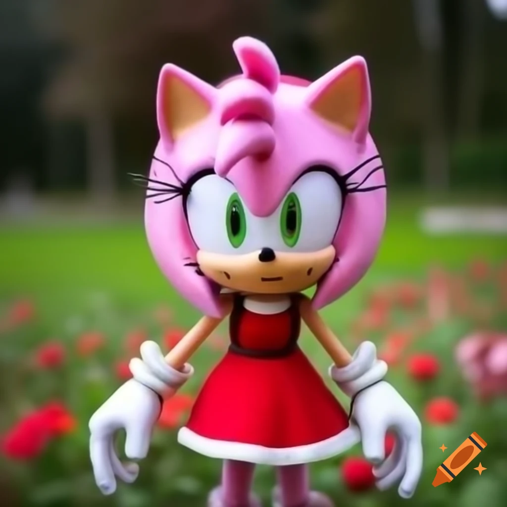 Realistic depiction of amy rose the hedgehog character on Craiyon