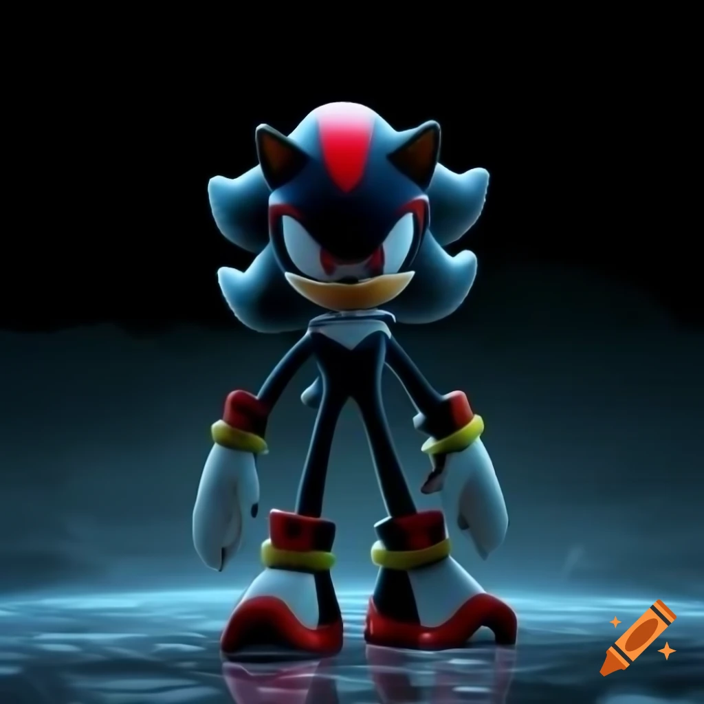 Hyper-realistic 3D image of Shadow the Hedgehog transforming into super ...