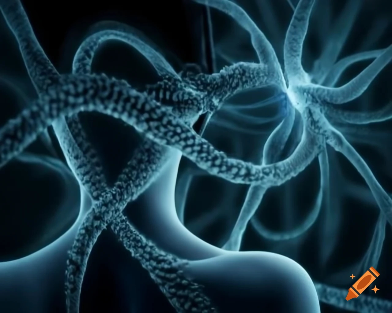 Intricate and detailed interconnected life forms in extreme close-up on ...